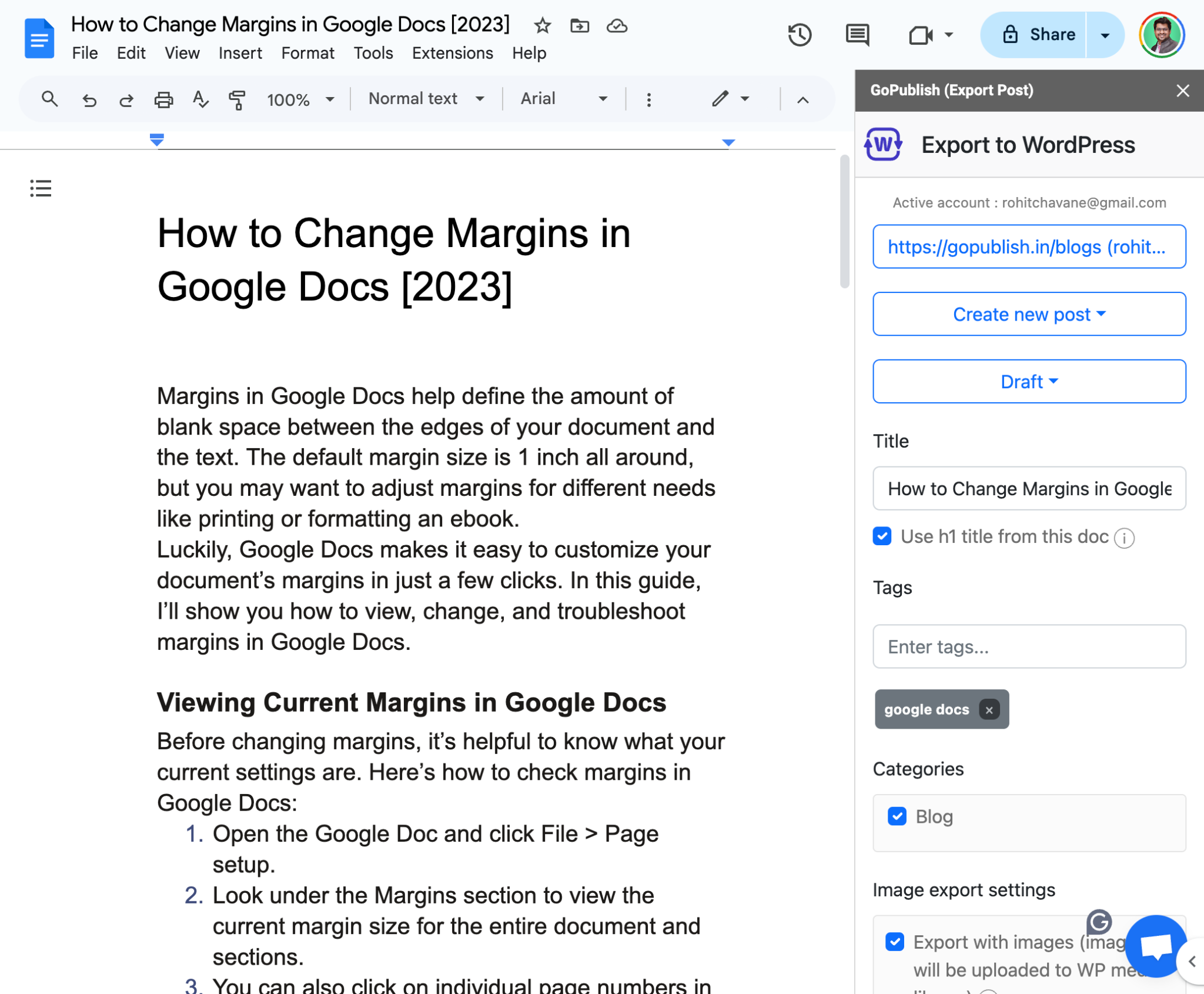 Google Docs To WordPress In 1 Click Without Copy+Paste - GoPublish